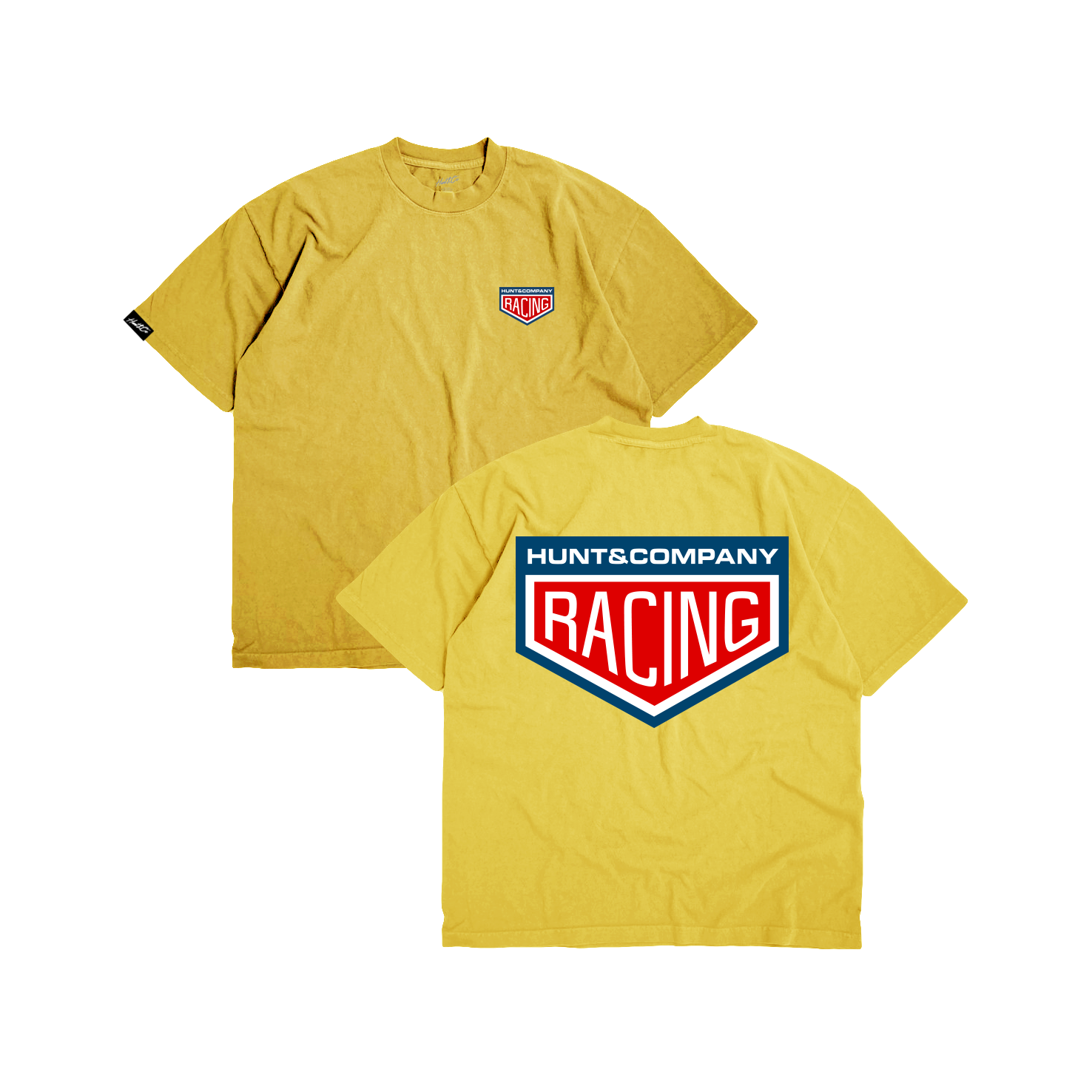 Racing Crest Tee - Yellow – thehuntandcompany